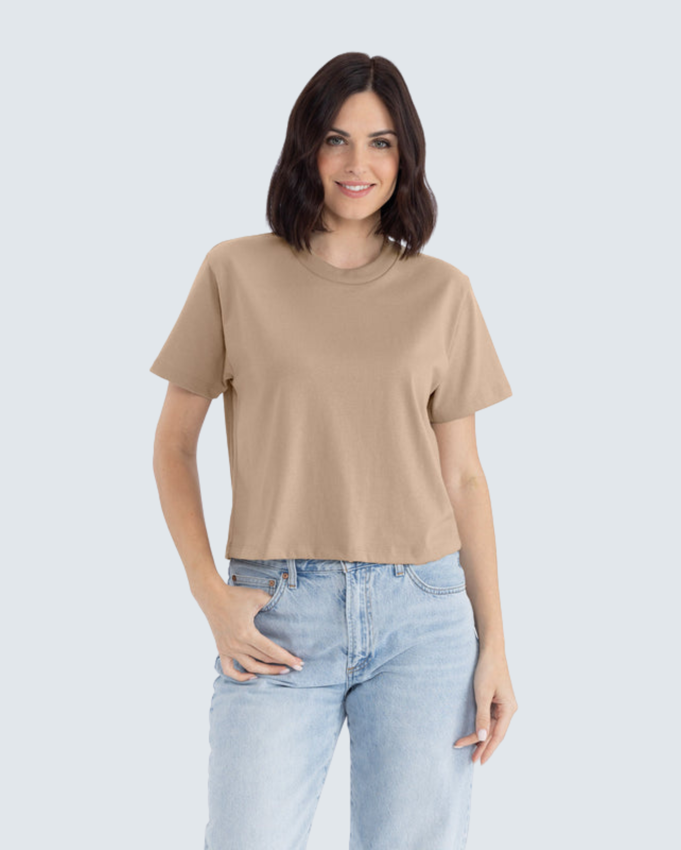 Women's High Waist Boxy Heavyweight Tee – Soft, Structured & Flattering ...