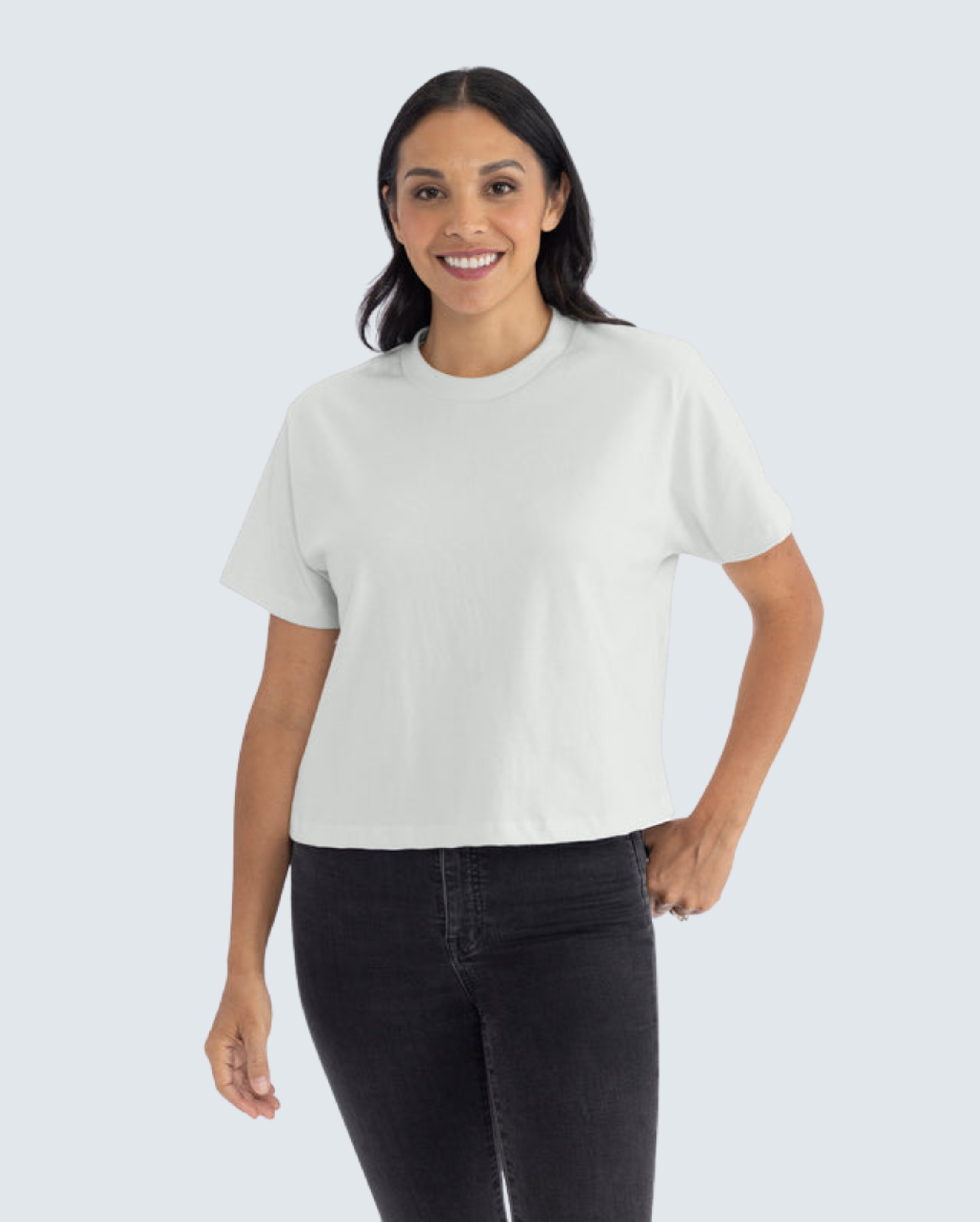 Women's High Waist Boxy Heavyweight Tee – Soft, Structured & Flattering ...